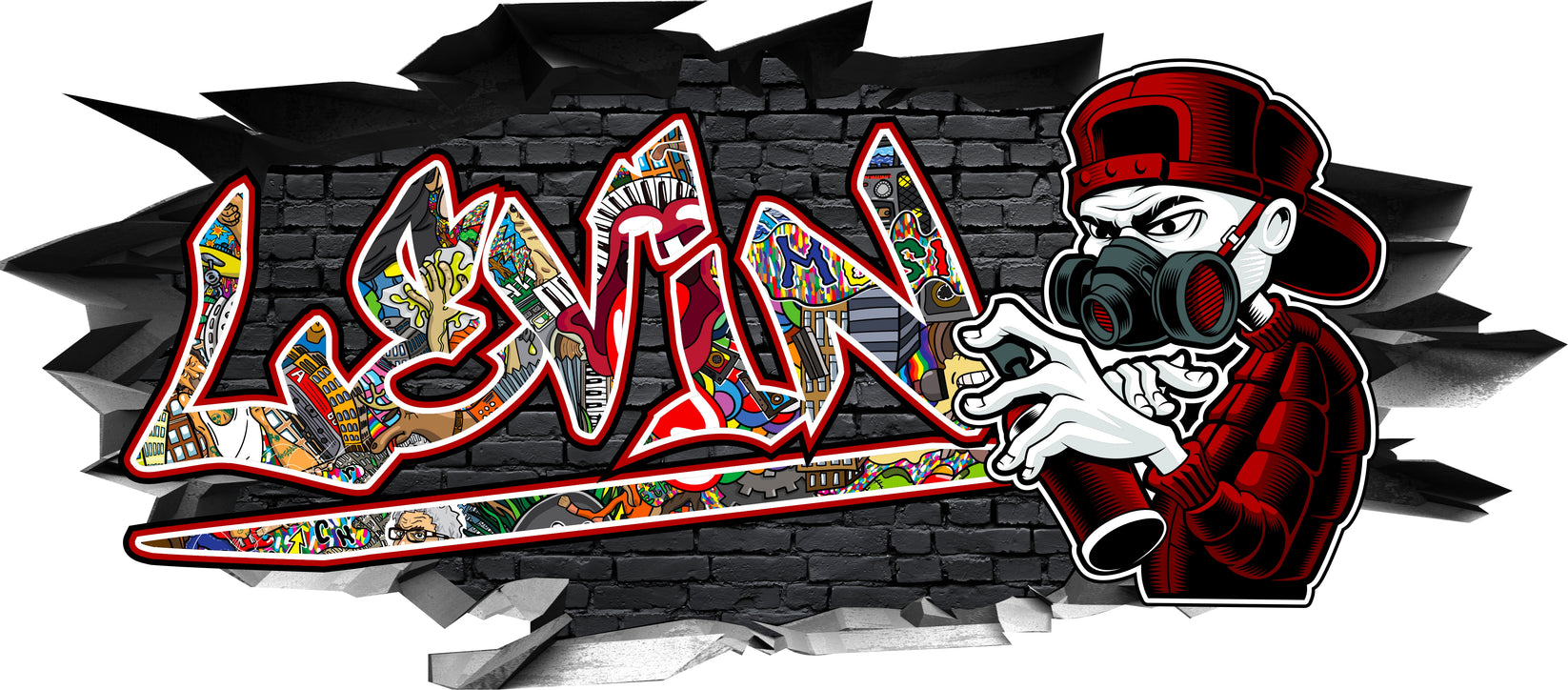 Wandtattoo Graffiti Levin – BLACK-LABEL-GRAFX